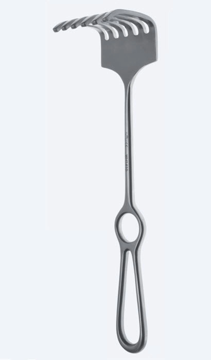 Ретрактор Israel (Израэль) WH1420, длина 250мм, тупоконечный, 6 зубцов ...