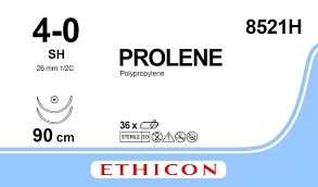 Пролен (Prolene) 4/0, довжина 90см, 2 кільк. голки 26мм, 1/2 кола. (W8521/8521H). Пролен ...